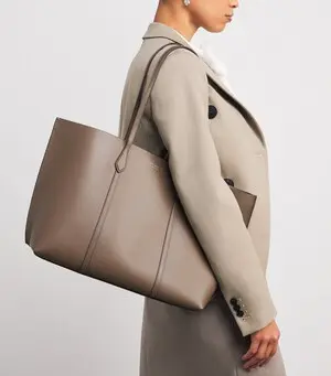 Tory Burch Leather Perry Tote Bag - Brown