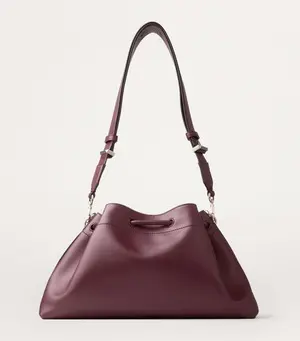 JIMMY CHOO Medium Cinch Leather Shoulder Bag