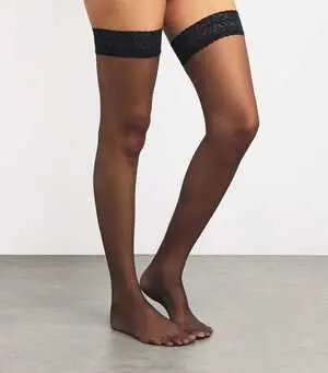 Falke Shelina Stay Ups - Black