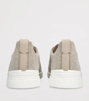 Zegna Cotton-linen Triple Stitch Sneakers - Grey