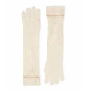 Eleventy Wool-cashmere Knitted Gloves - White
