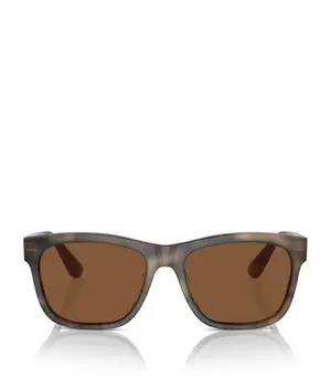 Brunello Cucinelli Titanium Square Frame Sunglasses - Brown