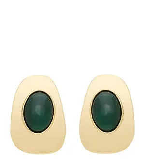 Saint Laurent Cabochon Clip-on Earrings - Metallic