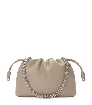 Loewe Medium Leather Flamenco Shoulder Bag - Green