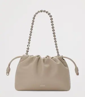 Loewe Medium Leather Flamenco Shoulder Bag - Green