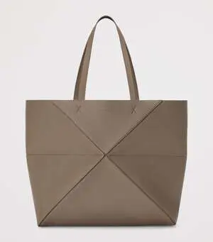 Loewe Large Leather Puzzle Fold Tote Bag