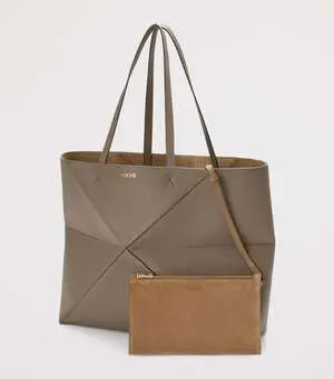 Loewe Large Leather Puzzle Fold Tote Bag