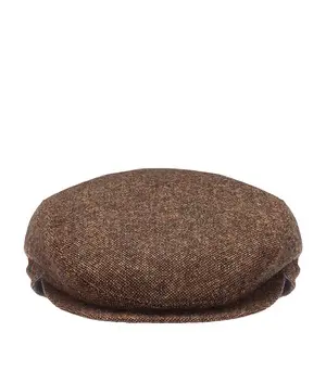 SWAINE Wool Tweed Slim Cap - Brown