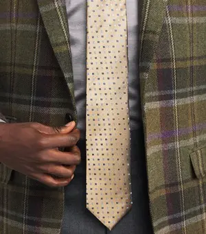 Eton Silk Geometric Neck Tie - Blue