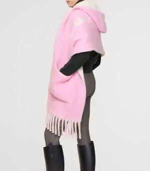 Burberry Wool-blend Logo Hooded Scarf - Pink