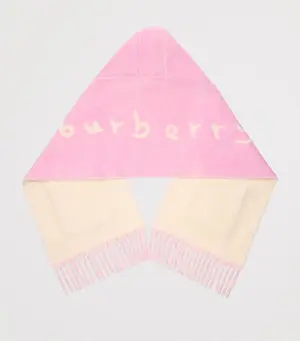 Burberry Wool-blend Logo Hooded Scarf - Pink