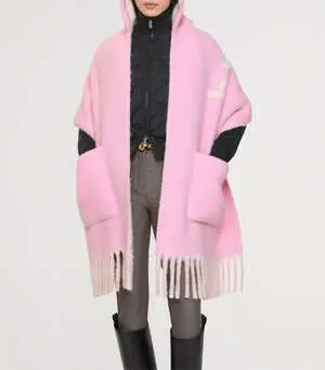 Burberry Wool-blend Logo Hooded Scarf - Pink