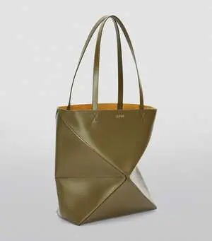 Loewe Medium Leather Puzzle Fold Tote Bag