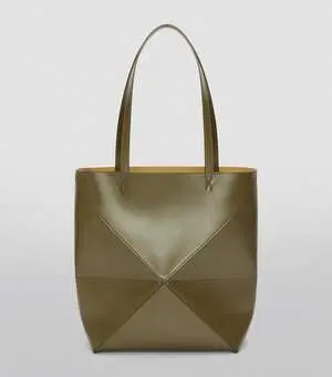 Loewe Medium Leather Puzzle Fold Tote Bag