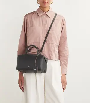 Max Mara Leather Satchel Top-handle Bag - Black
