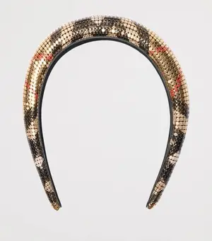 Burberry Check Mesh Headband - Beige