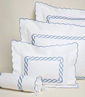 PRATESI Treccia Oxford Pillowcase - Blue