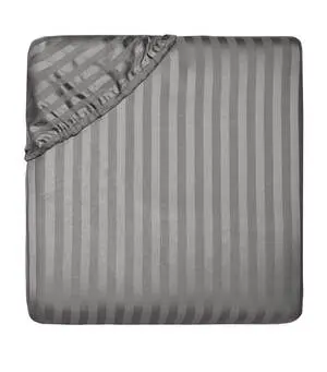 PRATESI Raso Rigato Super King Fitted Sheet - Grey
