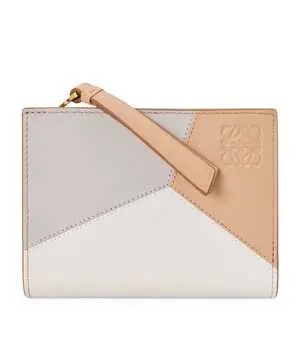 Loewe Leather Puzzle Compact Wallet - White