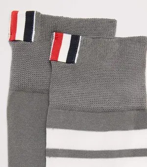 Thom Browne 4-bar Mid-calf Socks - Grey