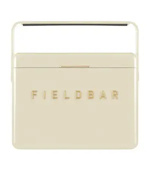 FIELDBAR Mini Bar Cooler Box With Leather Sling - White