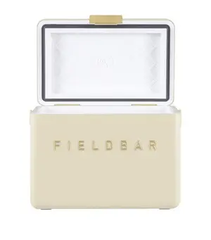 FIELDBAR Mini Bar Cooler Box With Leather Sling - White