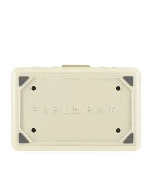 FIELDBAR Mini Bar Cooler Box With Leather Sling - White