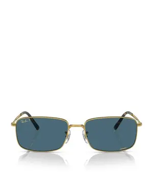 Ray-ban Metal Rectangle Sunglasses - Gold