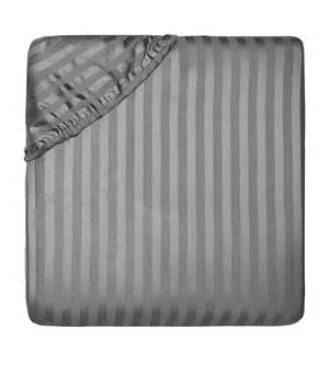 PRATESI Raso Rigato King Fitted Sheet - Grey