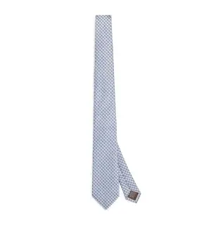 Canali Silk Jacquard Neck Tie - Blue