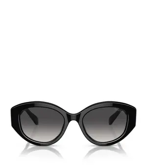 SWAROVSKI Sk6005 Oval Sunglasses - Black