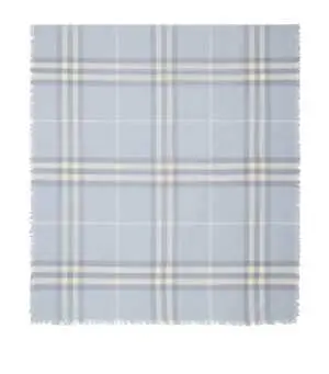 Burberry Wool Wide Check Scarf - Blue