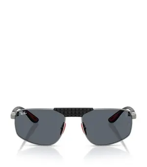 Ray-ban X Scuderia Ferrari Rb3776m Irregular Sunglasses - Silver