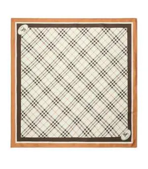 Burberry Silk Check Scarf - White
