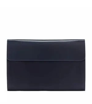 SWAINE Leather Eton Document Holder - Navy