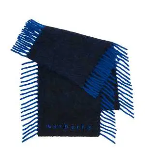 Burberry Alpaca Wool-blend Happy Scarf - Blue