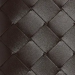 Bottega Veneta Leather Intrecciato Bifold Card Holder - Brown