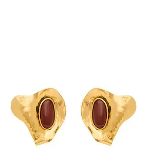 Saint Laurent Cabochon Clip-on Earrings - Yellow