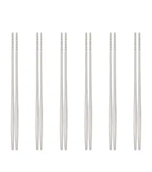 BUGATTI Set Of 6 Stainless Steel Natura Chopsticks - Metallic