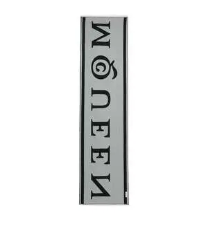 Alexander McQueen Wool Reversible Logo Scarf - Black
