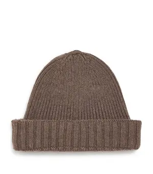 John Smedley Cashmere-wool Ribbed Beanie - Beige
