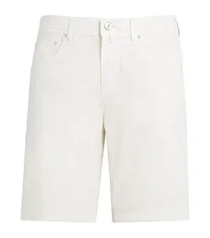 Jacob Cohen Stretch Cotton Nicolas Bermuda Shorts - Beige