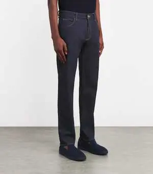 Giorgio Armani Stretch-cotton Straight Jeans - Blue