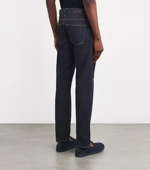 Giorgio Armani Stretch-cotton Straight Jeans - Blue