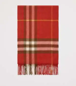 Burberry Cashmere Check Scarf - Red