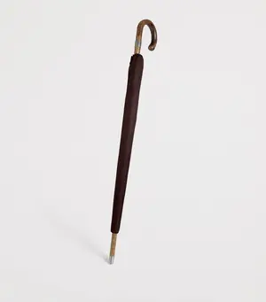 Dunhill Wooden Handle Long Umbrella - Brown