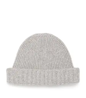 John Smedley Cashmere-wool Ribbed Beanie - Blue