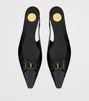 Saint Laurent Babylone Slingback Flats - Black