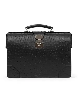 SWAINE Leather Whitehall Briefcase - Black