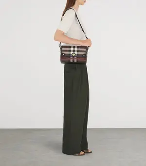 Burberry Check Crossbody Bag - Brown